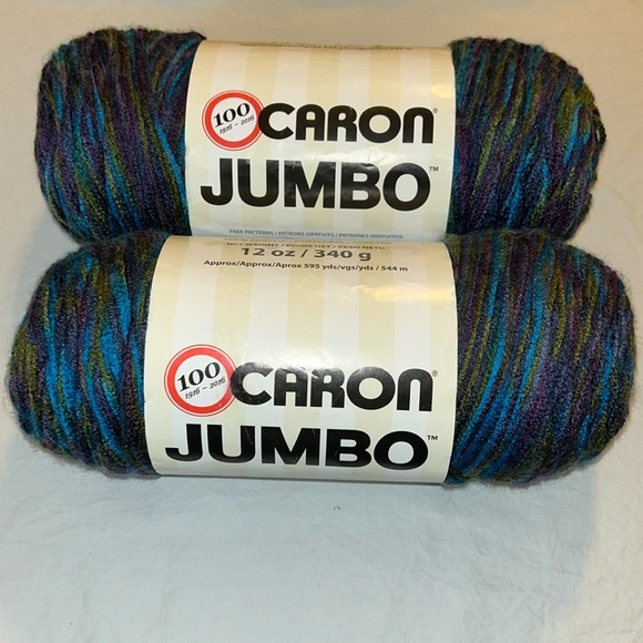 Caron | Art | Two Skeins Caron Jumbo Peacock Variegated Yarn | Poshmark